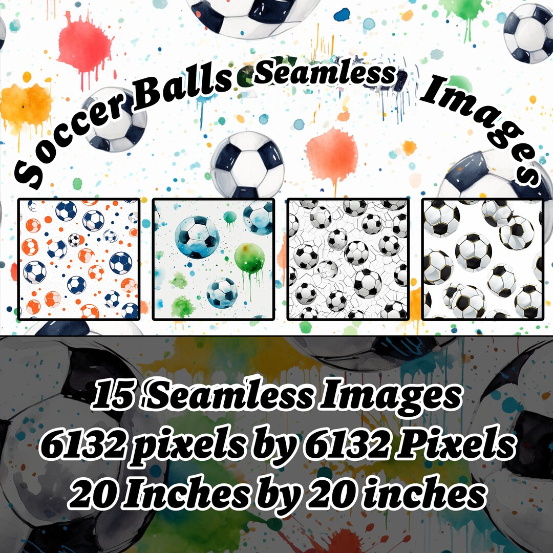 15 Images Tile Seamless Images Soccer Ball Digital Paper Pack: Seamless ...