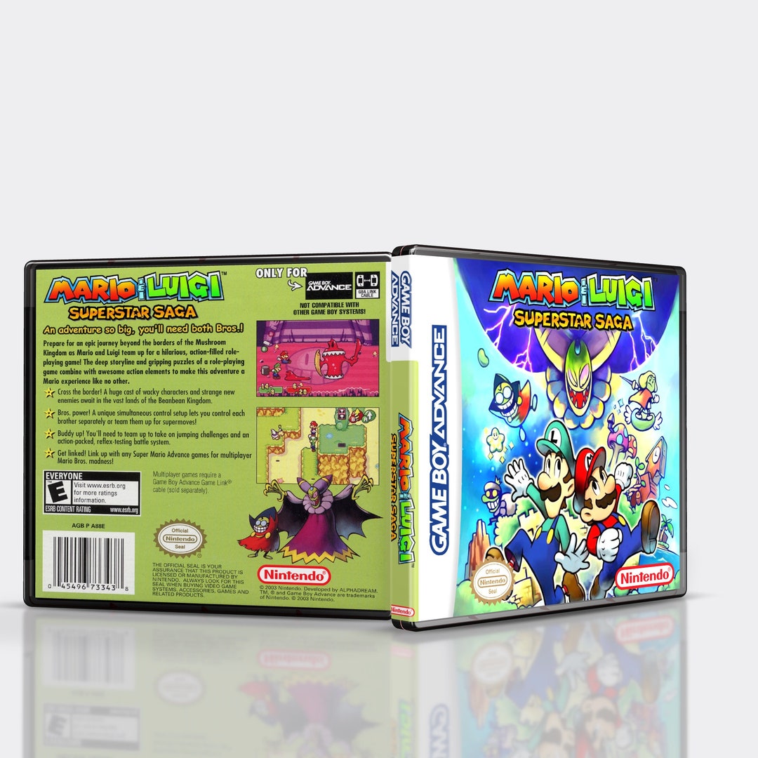 Mario & Luigi Super Star Saga Custom Made Gameboy Advance Case GBA ...