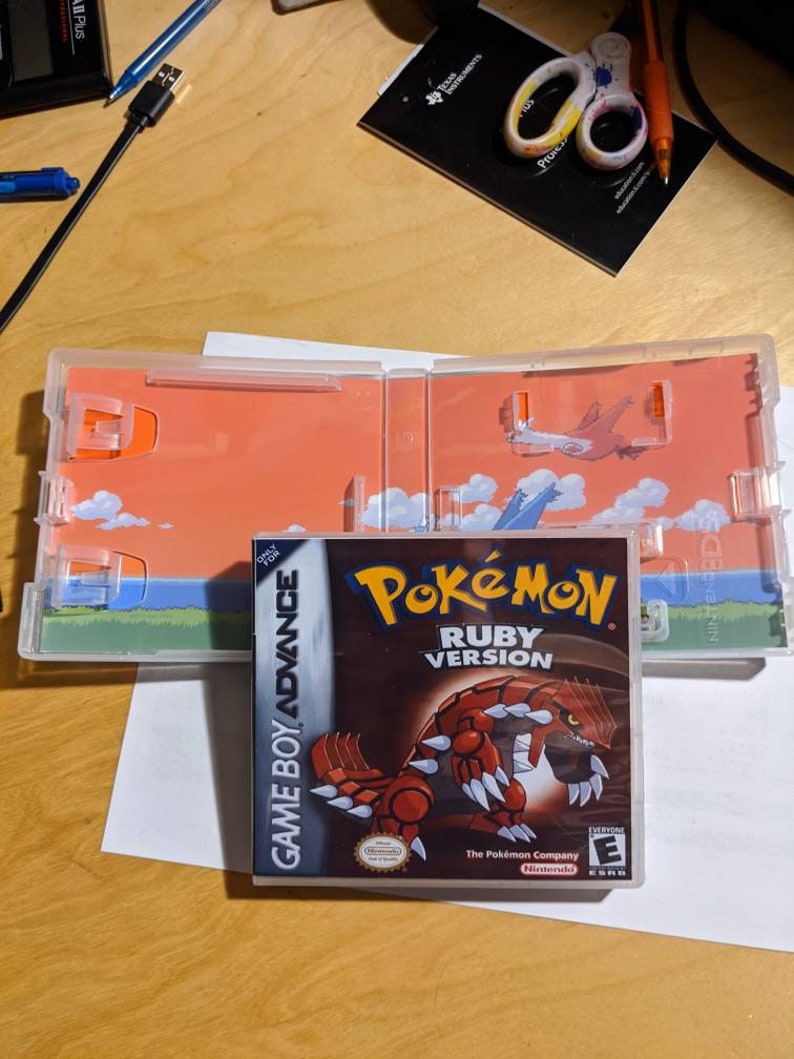 Pokemon Ruby & Sapphire GameBoy Advance Case GBA Custom 2 | Etsy