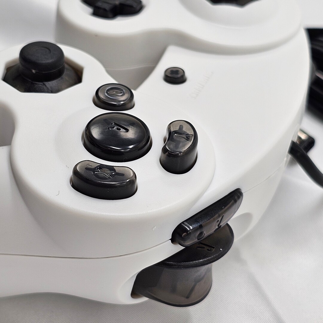 Custom Made Gamecube Controller, NGC Crystal Black on White Gamepad for ...