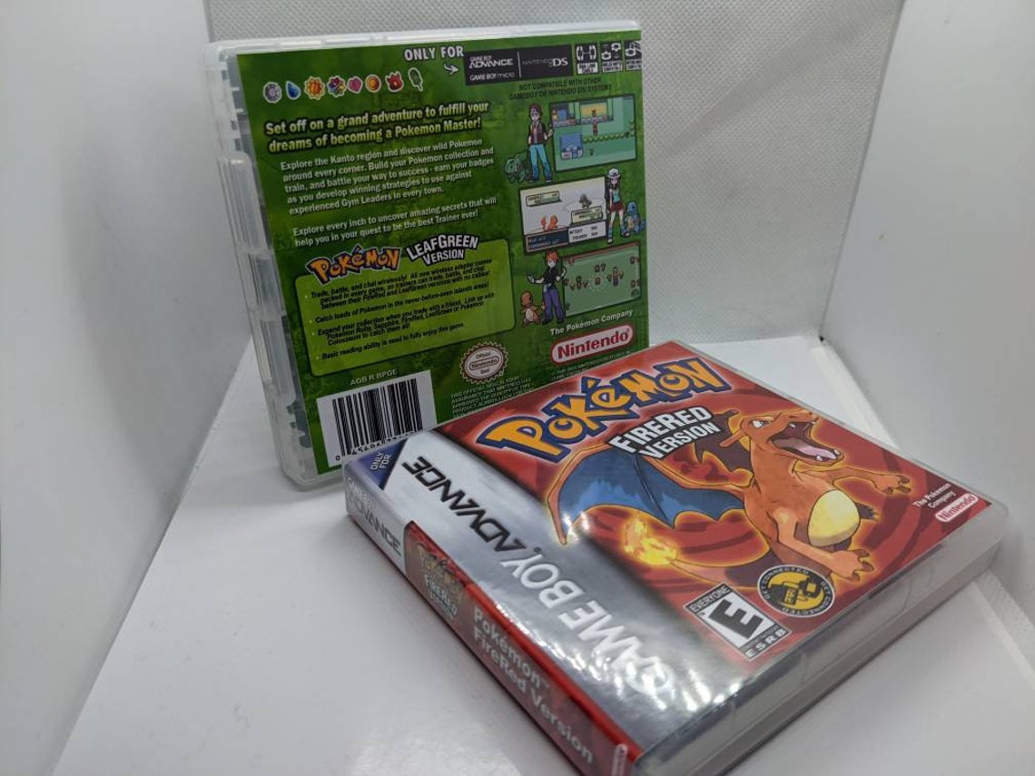 Pokemon FireRed & LeafGreen GameBoy Advance Case GBA Custom 2 | Etsy