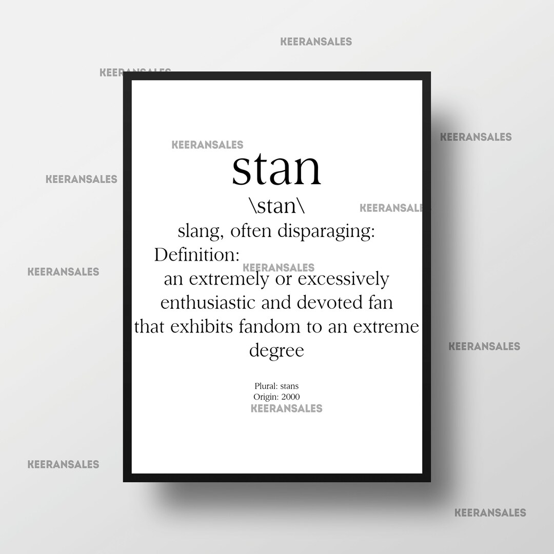 Stan Definition Custom Print Unframed 11 by 8.5 - Etsy