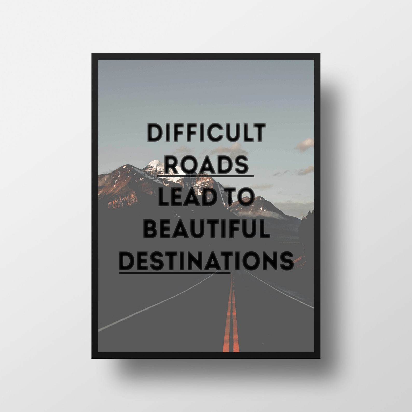 Motivational Road Quote Poster Art Home Illustration Decor - Etsy