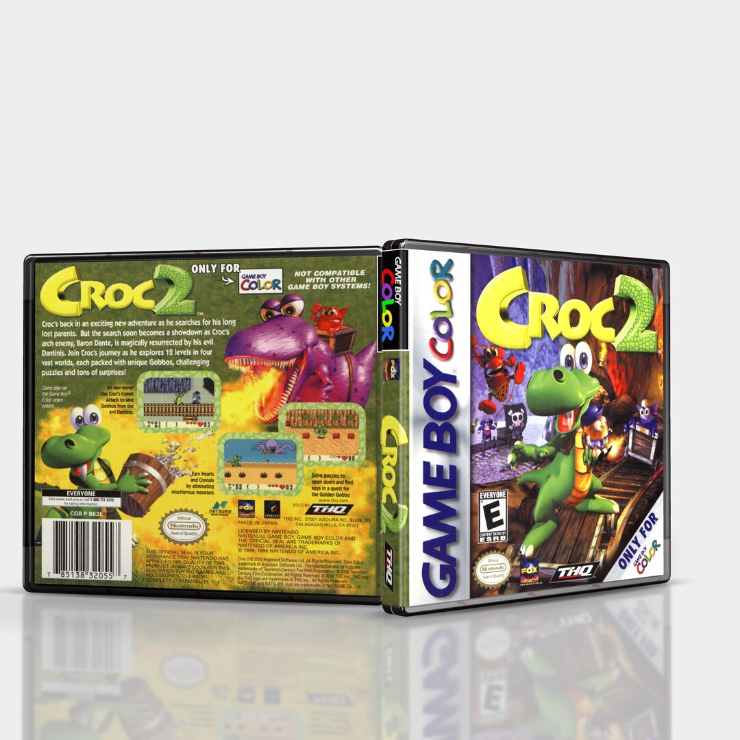 Custom Made Croc 2 Game Case Game Boy Color Game Case No Game Included ...