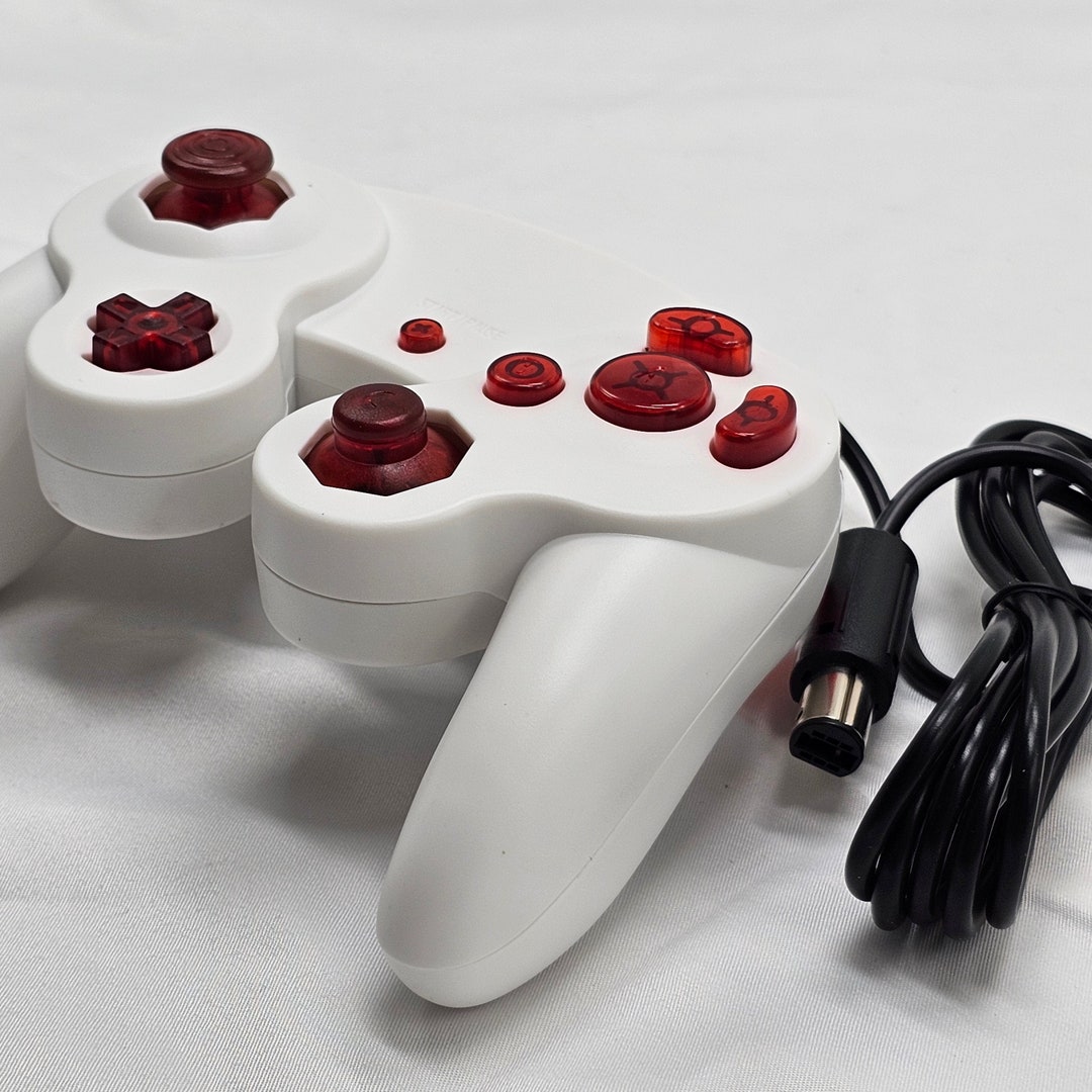 Custom Made Gamecube Controller, NGC Crystal Red on White Gamepad for ...