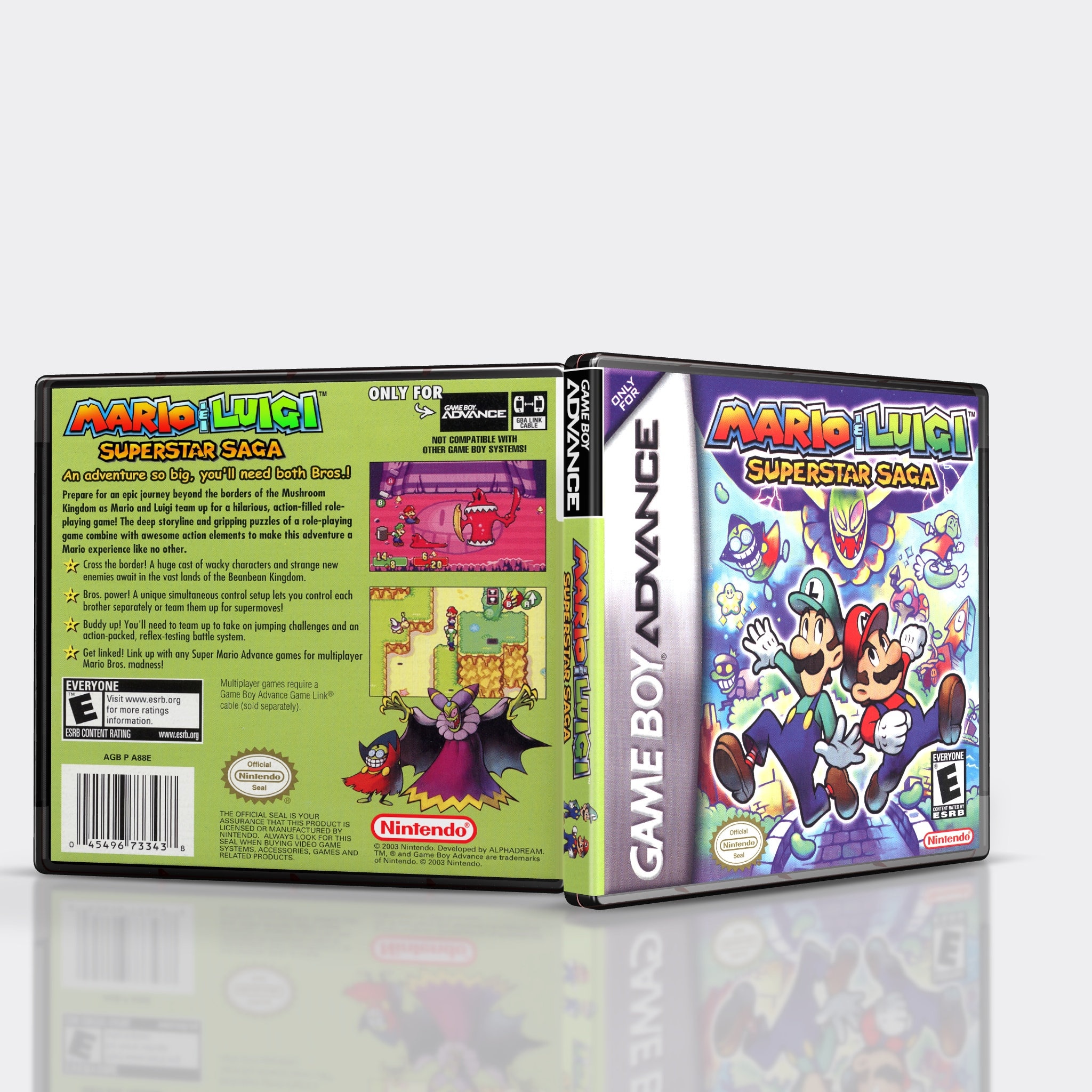 Mario & Luigi Super Star Saga Custom Made Gameboy Advance Case GBA ...