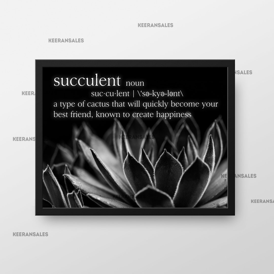 Succulent Definition Botanical Cactus Vintage Print Cacti Wall Art ...