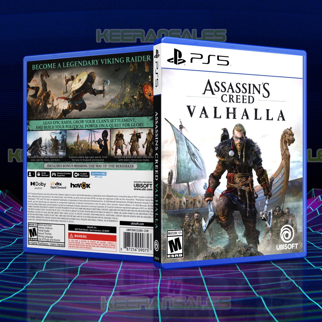 Assassin's Creed Valhalla PS5 Playstation 5 Display Game Case - Etsy