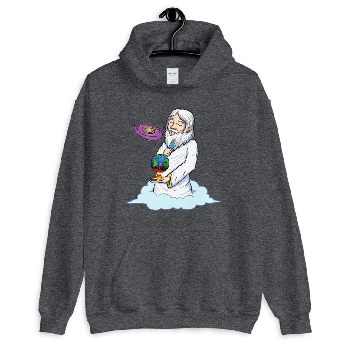God Smoking the Earth Bong to Create a Galaxy Unisex Hoodie - Etsy