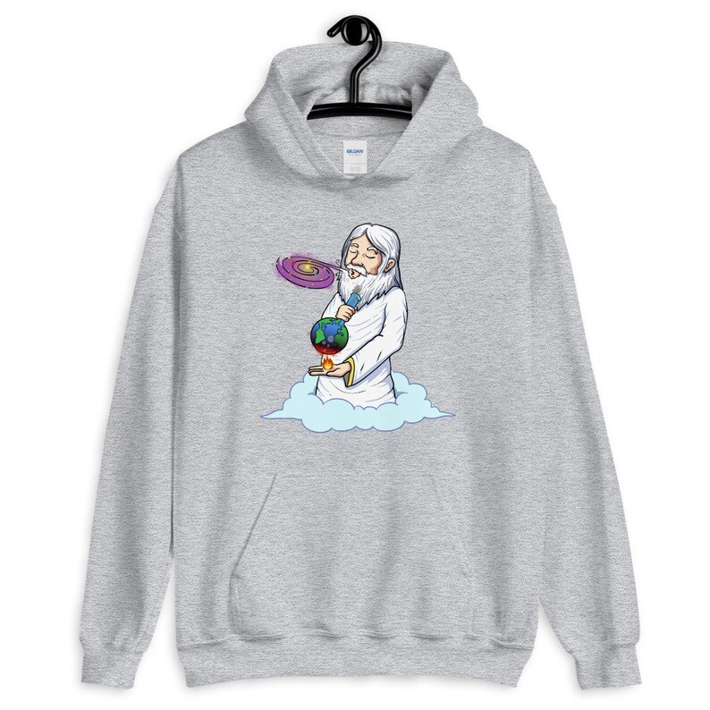 God Smoking the Earth Bong to Create a Galaxy Unisex Hoodie - Etsy