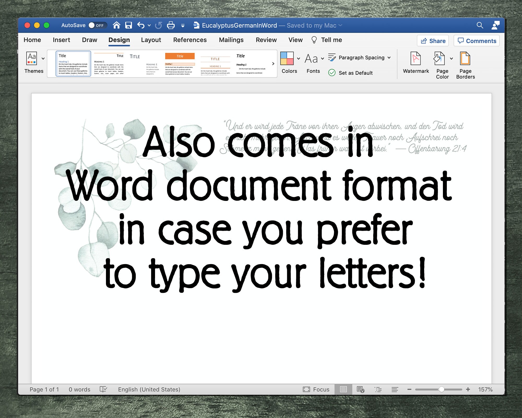 JW Letterhead German | Deutsch Letter Writing Stationery | Instant ...