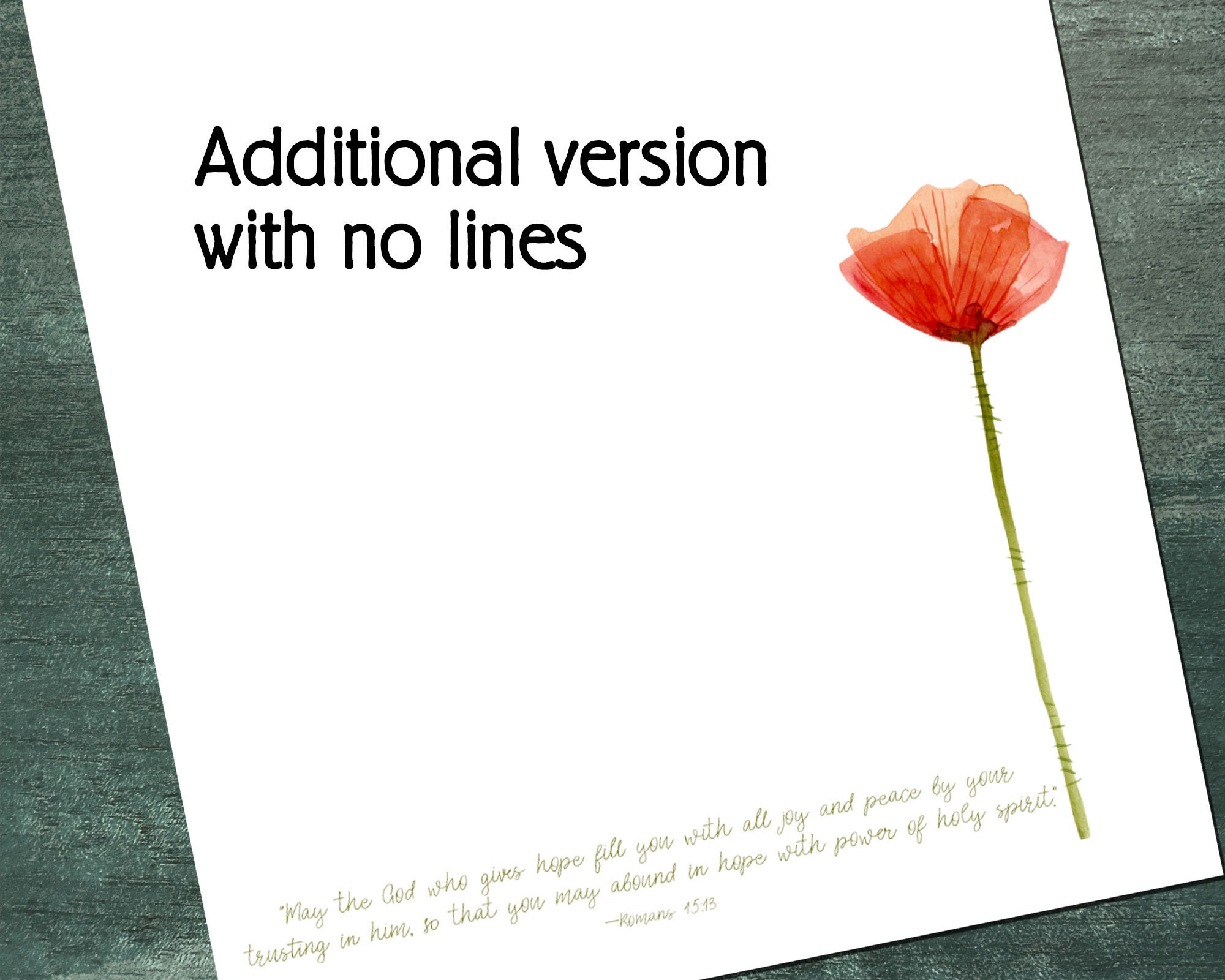 Poppy JW Letterhead Letter Writing Stationery Instant - Etsy Canada