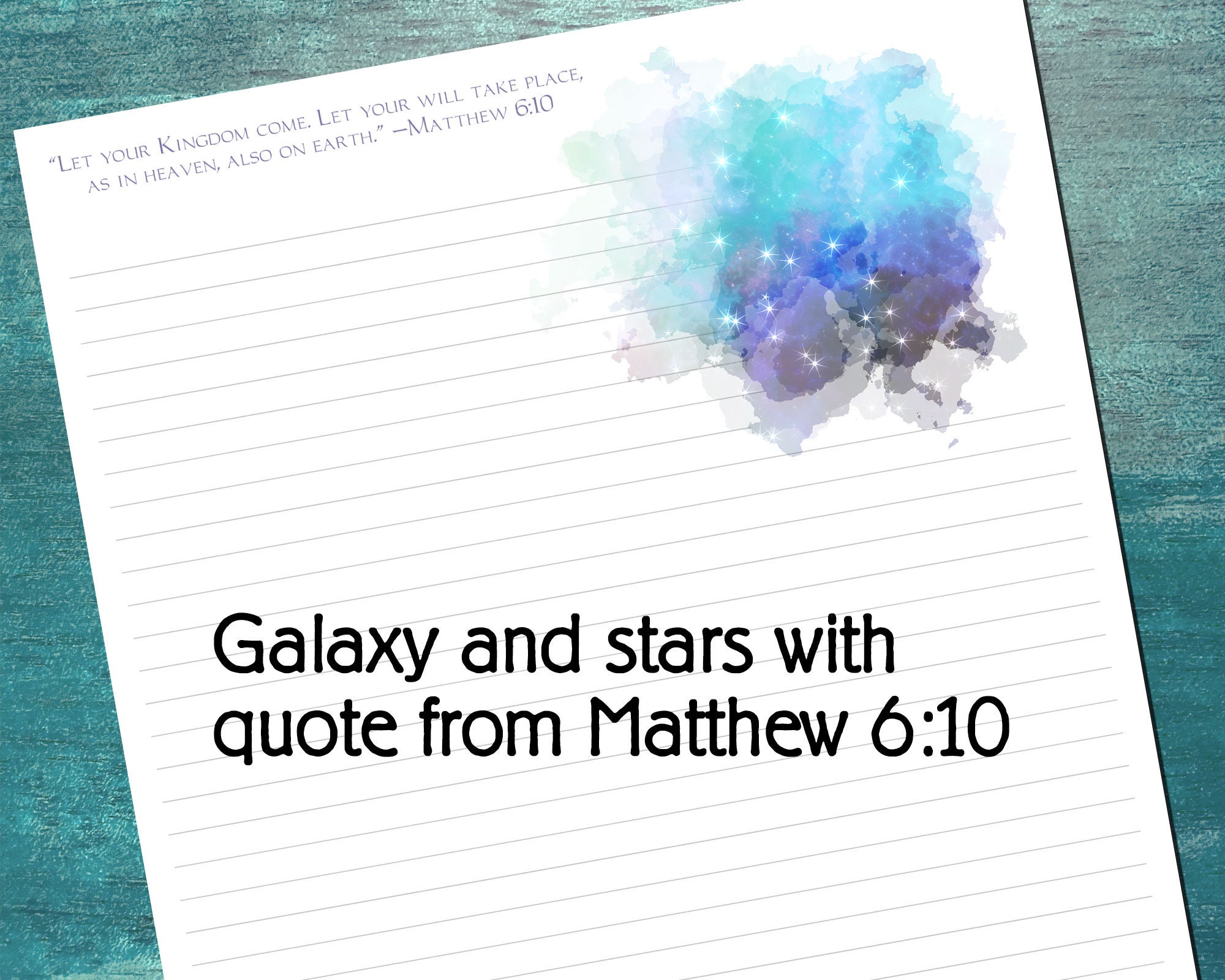 JW Letterhead | Letter Writing Stationery | Instant Download | Galaxy ...