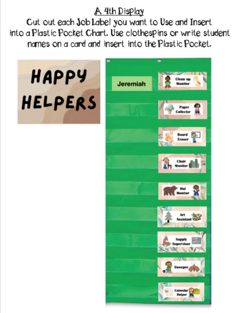 Editable Boho 56+ Classroom Job Charts Naturals With Plants and Animals ...