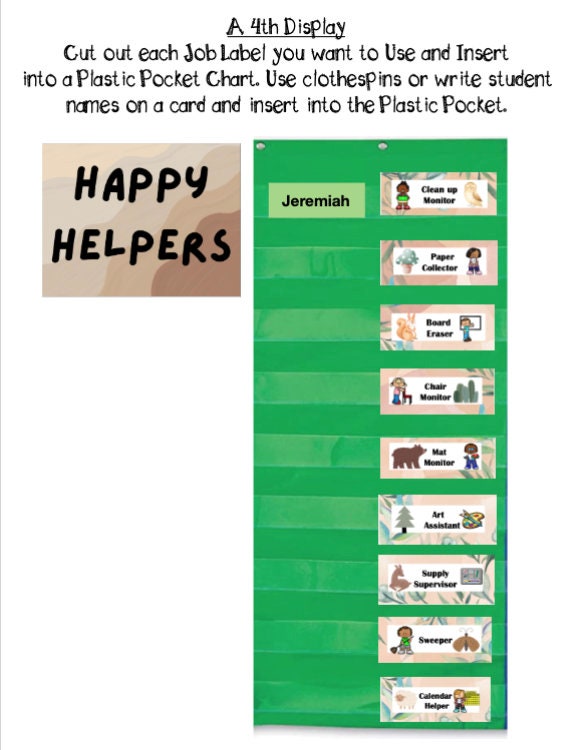 Editable Boho 56+ Classroom Job Charts Naturals With Plants and Animals ...