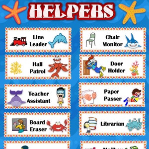 46+ Ocean Classroom Job Charts With Editable Section and 6 Styles to ...