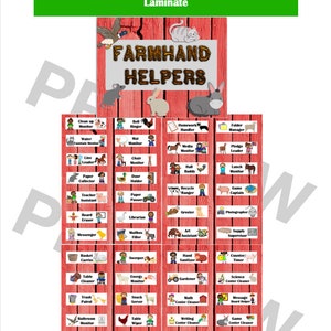 56+ Barnyard Classroom Job Chart With Editable Section - Etsy