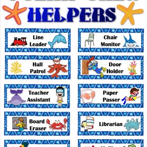 46+ Ocean Classroom Job Charts With Editable Section and 6 Styles to ...