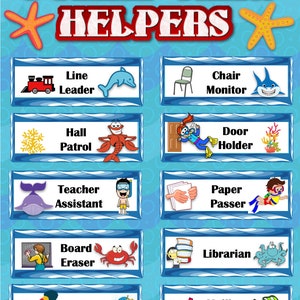 46+ Ocean Classroom Job Charts With Editable Section and 6 Styles to ...