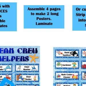 Ocean Themed Class Decor Bundle: Editable With Alphabet Banner, Job ...