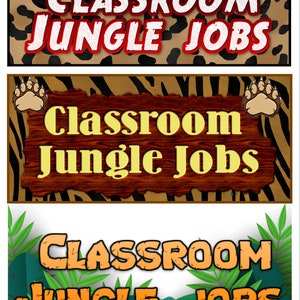 Jungle Classroom 56+ Jobs With Editable Section and 3 Headers to Choose ...