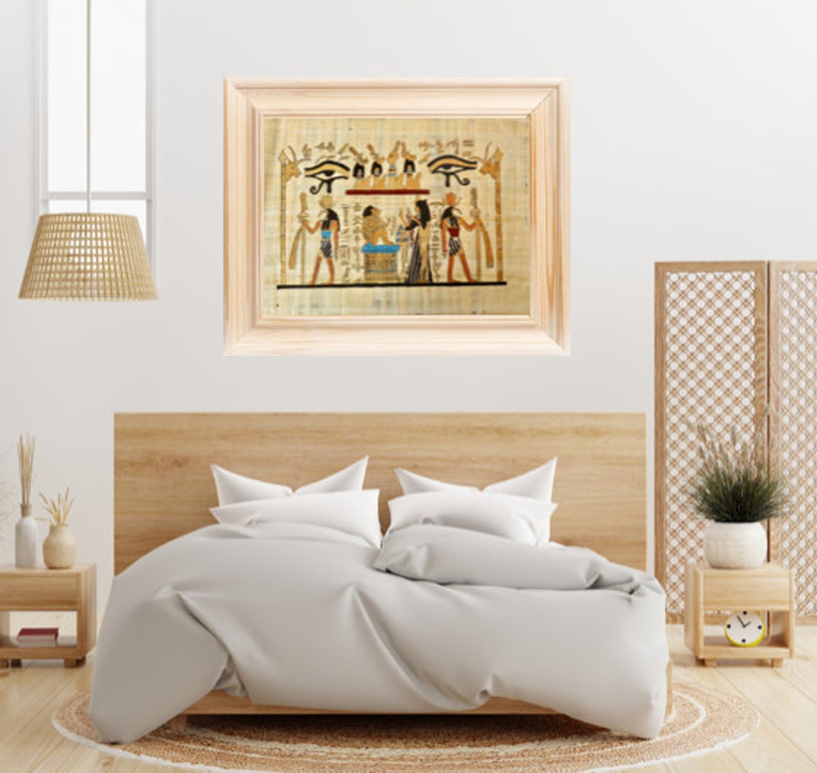 Digital Egyptian Painting on Papyrus With Hieroglyphics and Other Gods ...