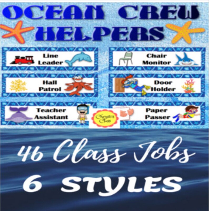 46+ Ocean Classroom Job Charts With Editable Section and 6 Styles to ...