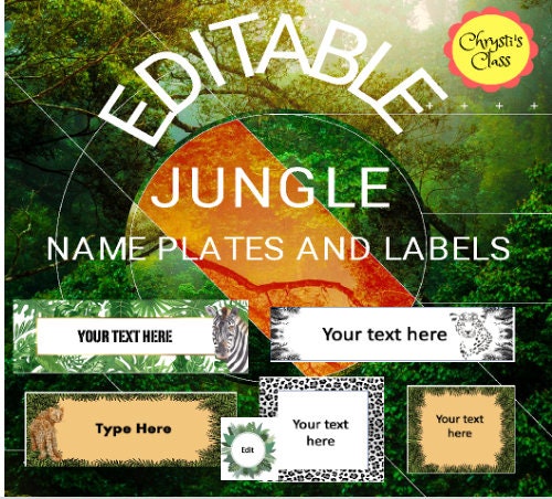 Editable Jungle Student Name Plates and Classroom Labels You Can Print ...
