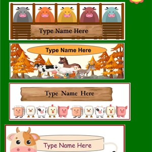 Barnyard Editable Name Plates, Labels, and Buttons Class Decor and ...