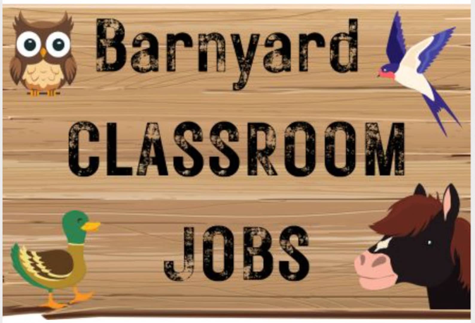 56 Barnyard Classroom Job Chart With Editable Section - Etsy