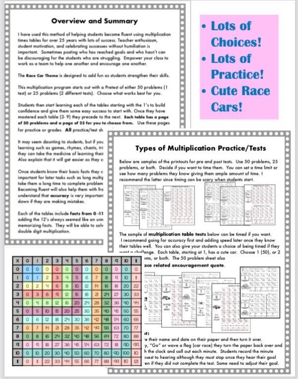 Multiplication Fact Fluency Program and Games Bundle With Timed Tests ...