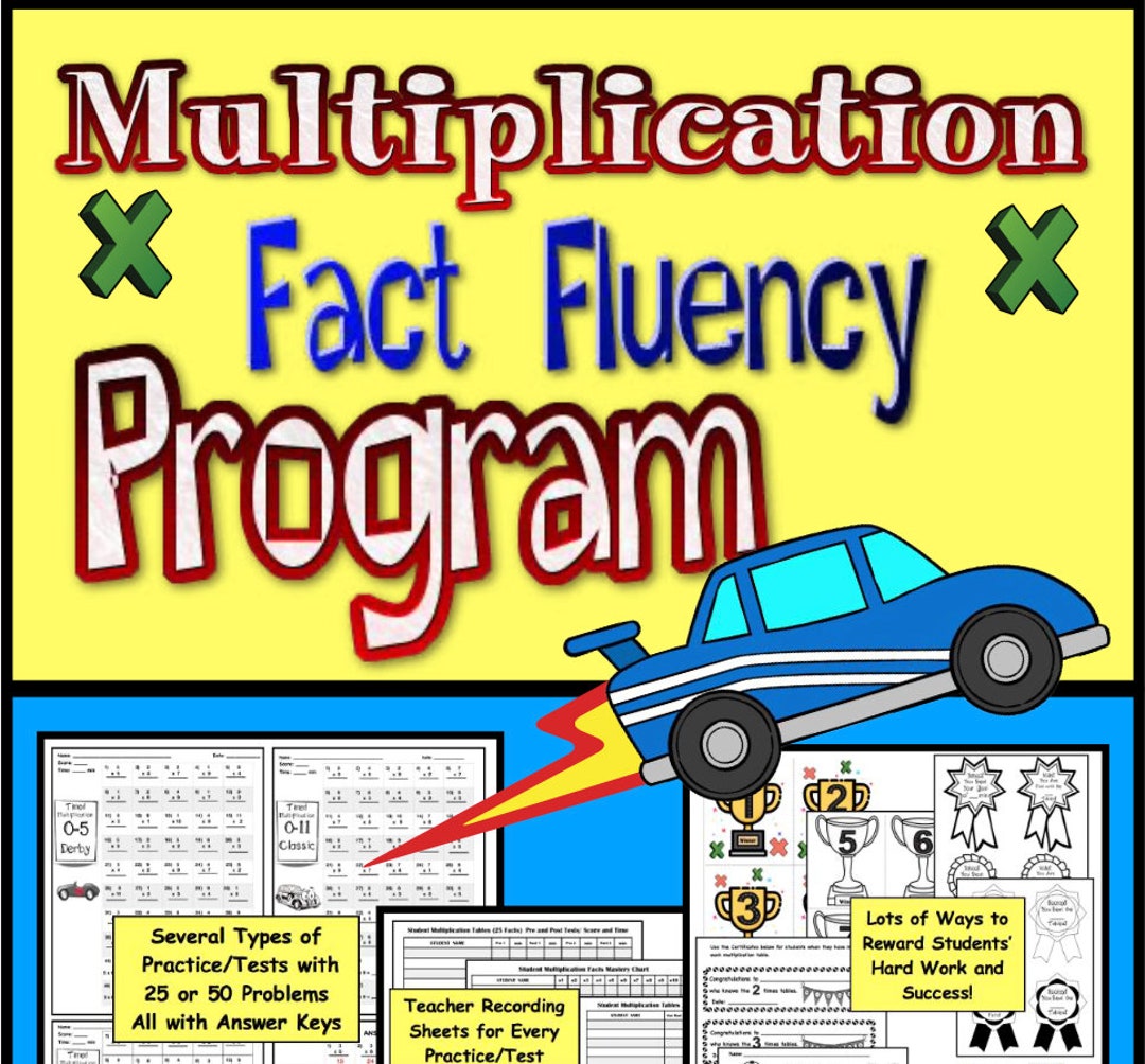 Multiplication Fact Fluency Program and Games Bundle With Timed Tests ...