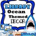 Class Library Genre and Author Bin Labels With Posters in an Ocean ...