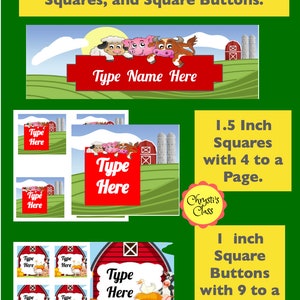 Barnyard Editable Name Plates, Labels, and Buttons Class Decor and ...
