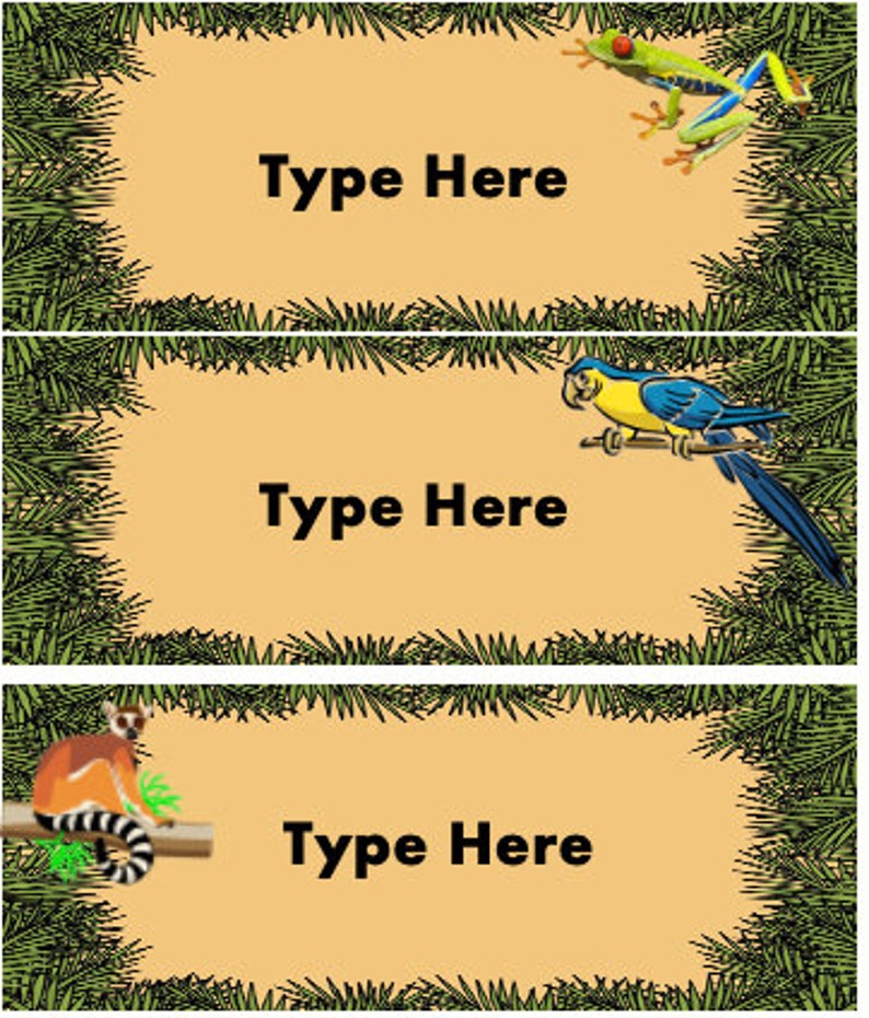 Editable Jungle Student Name Plates and Classroom Labels You Can Print ...