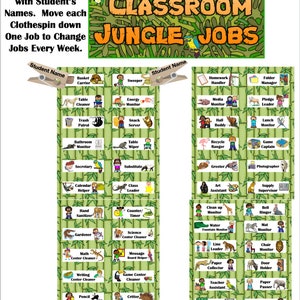 Jungle Classroom 56+ Jobs With Editable Section and 3 Headers to Choose ...
