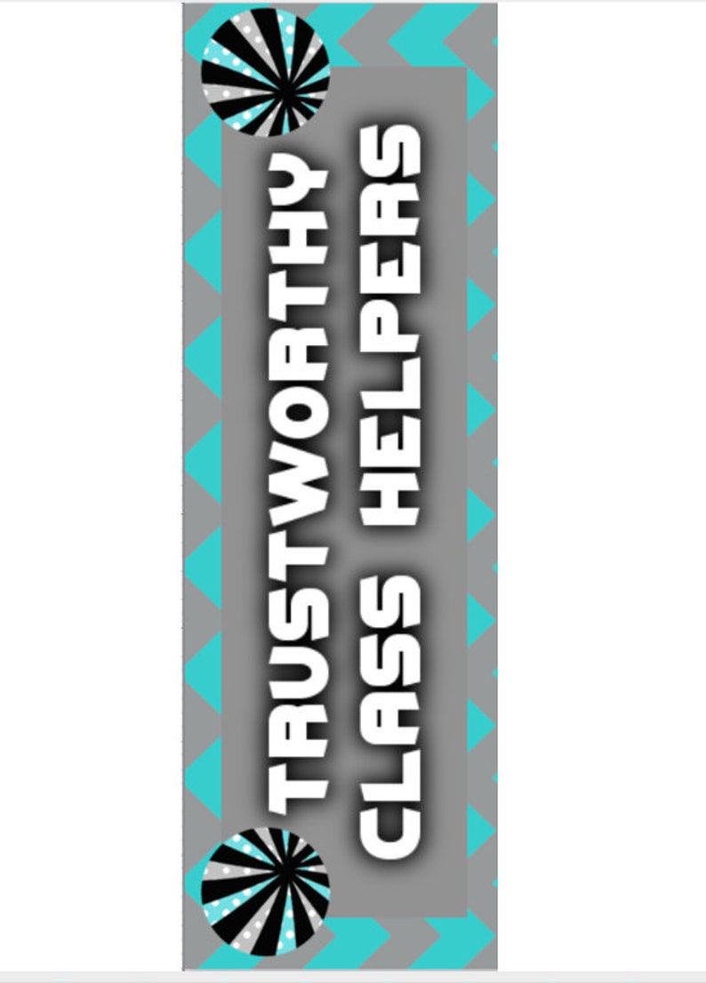 50+ Classroom Job Charts in Teal, Gray, Black, and White With Editable ...