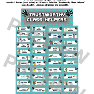 50+ Classroom Job Charts in Teal, Gray, Black, and White With Editable ...