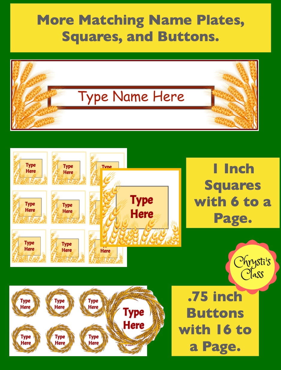 Barnyard Editable Name Plates, Labels, and Buttons Class Decor and ...