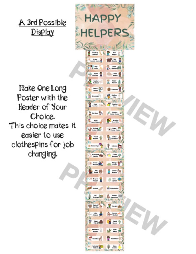 Editable Boho 56+ Classroom Job Charts Naturals With Plants and Animals ...