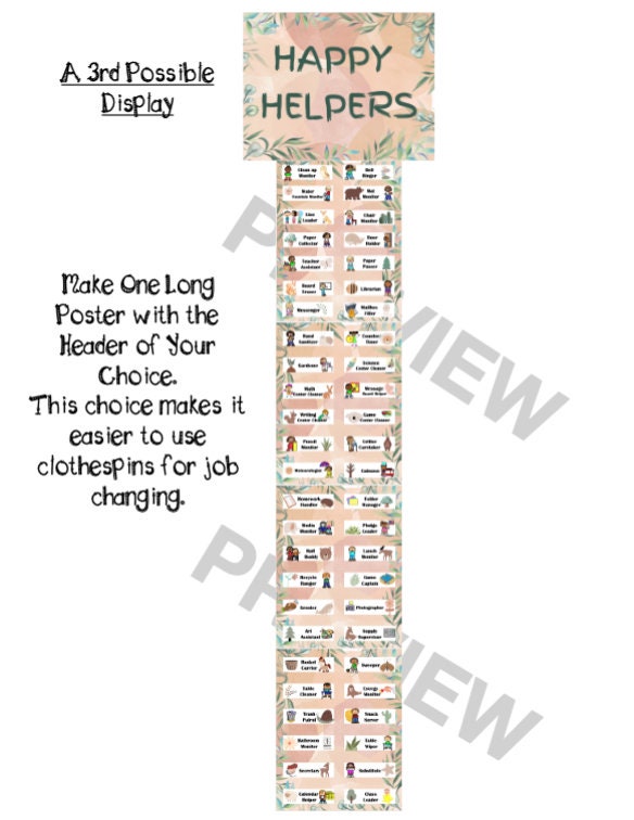 Editable Boho 56+ Classroom Job Charts Naturals With Plants and Animals ...