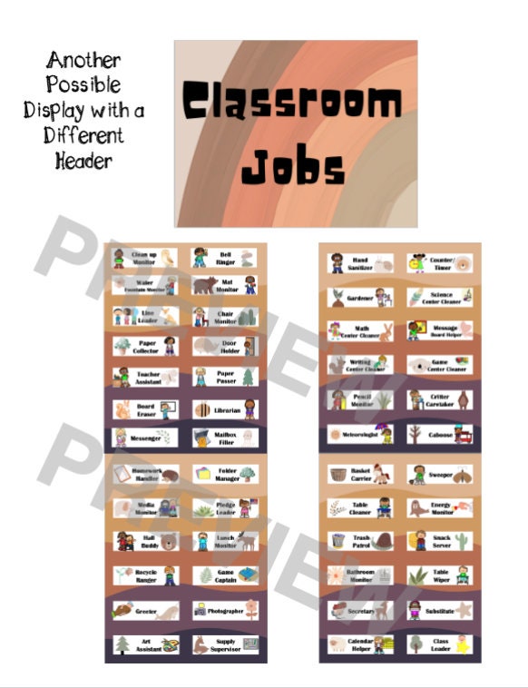 Editable Boho 56+ Classroom Job Charts Naturals With Plants and Animals ...