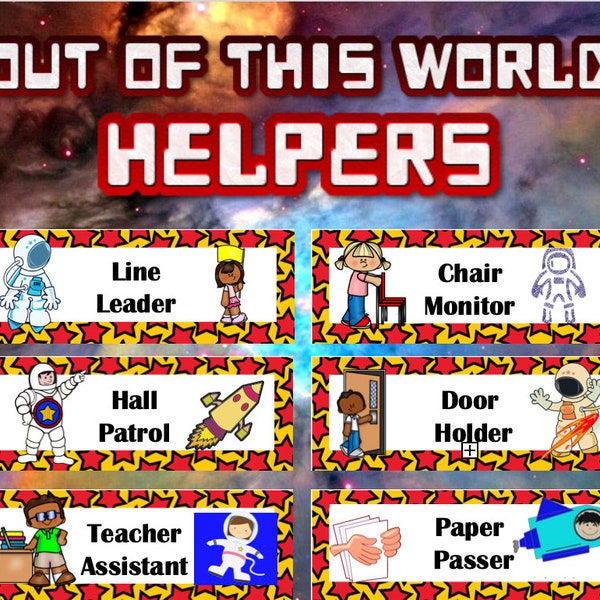 Space Themed Classroom Job Chart - Etsy