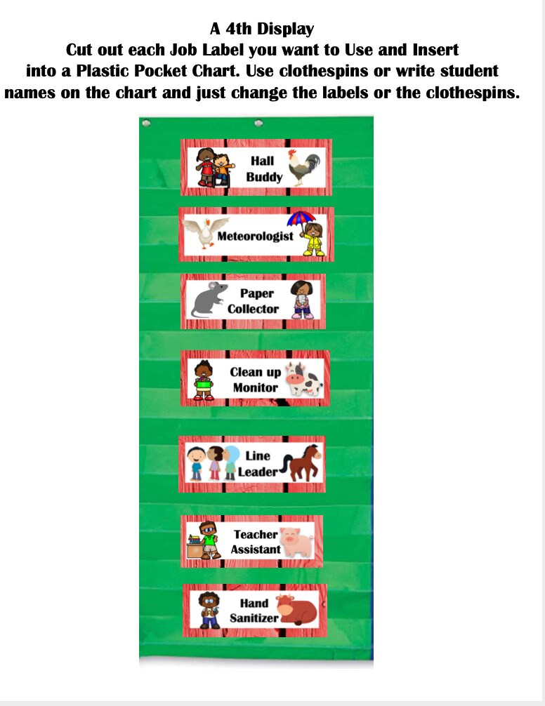 56+ Barnyard Classroom Job Chart With Editable Section - Etsy