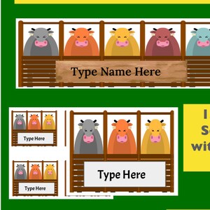 Barnyard Editable Name Plates, Labels, and Buttons Class Decor and ...