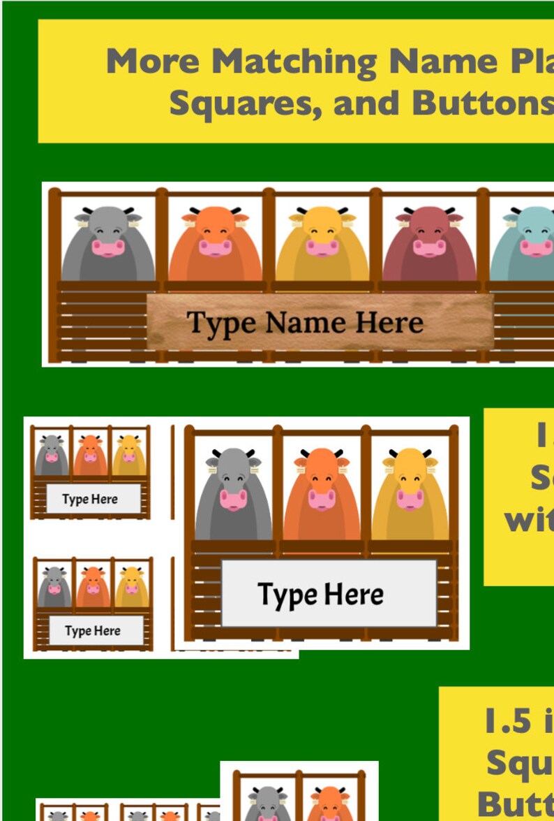 Barnyard Editable Name Plates, Labels, and Buttons Class Decor and ...