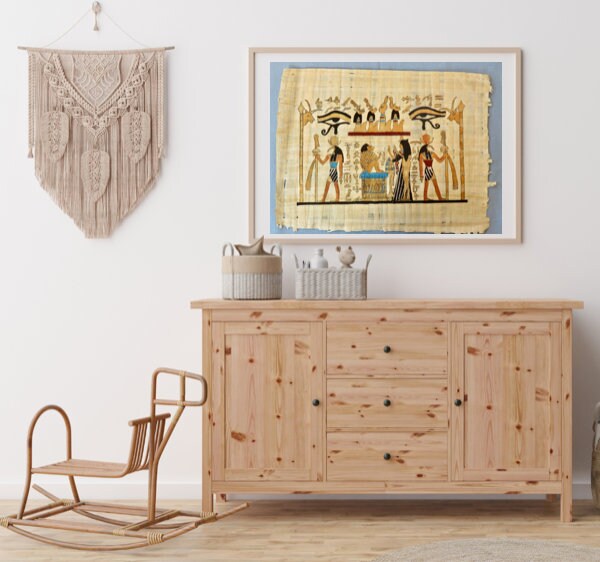 Digital Egyptian Painting on Papyrus With Hieroglyphics and Other Gods ...