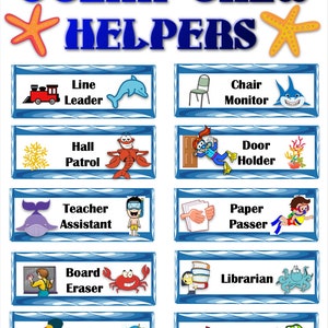 46+ Ocean Classroom Job Charts With Editable Section and 6 Styles to ...
