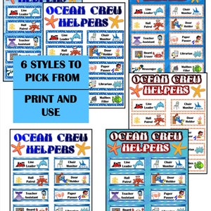 46+ Ocean Classroom Job Charts With Editable Section and 6 Styles to ...