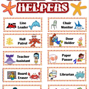 46+ Ocean Classroom Job Charts With Editable Section and 6 Styles to ...